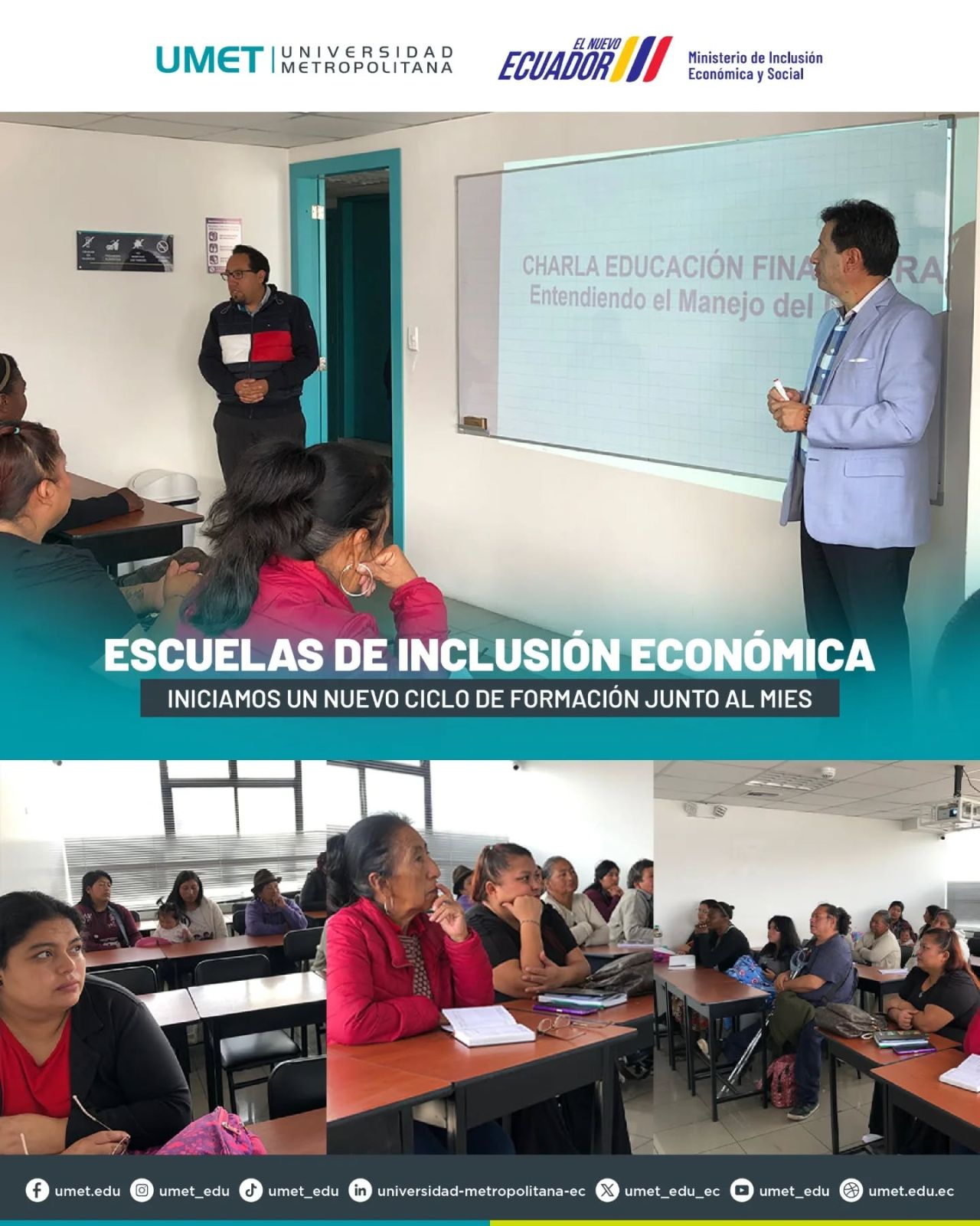 Escuelas de Inclusión Económica junto al MIES – UMET